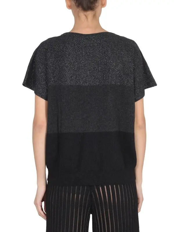 Fabiana Filippi Lurex Detailed Short Sleeve Jumper