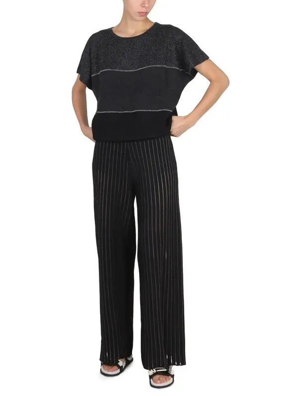 Fabiana Filippi Lurex Detailed Short Sleeve Jumper