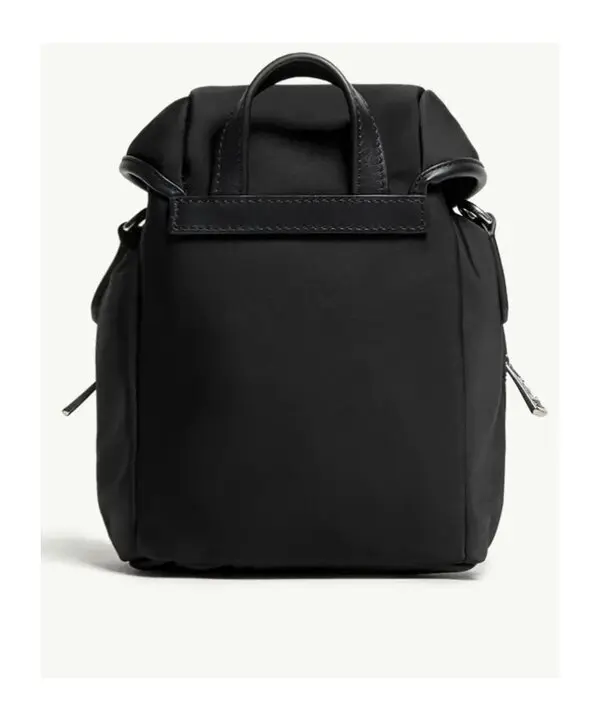 Moncler Buckle Detailed Foldover Top Mini Backpack - Black