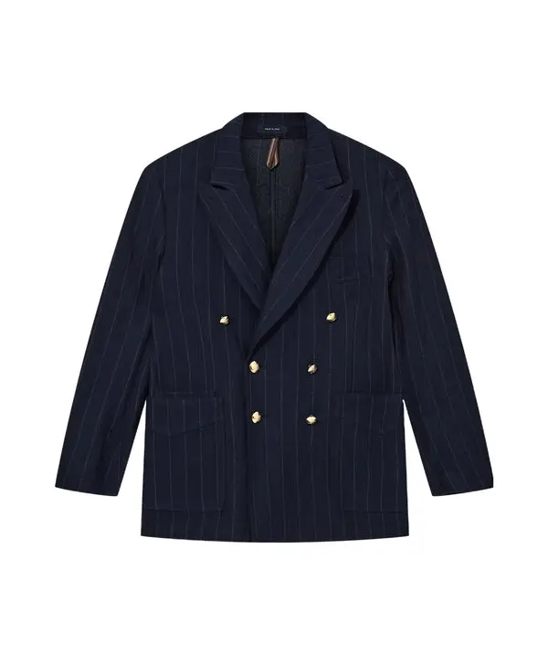 DRAKE'S LONDON Double-breasted Pinstripe Jacket