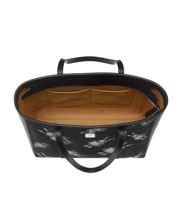 Mcm Toni Shopper Tote With Rabot Visetos Print
