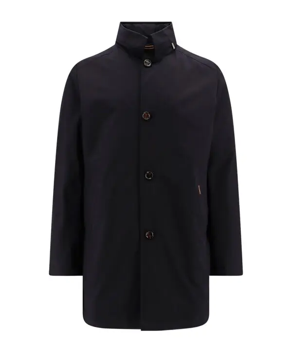 MOORER Button-up Jacket With Classic Collar - Black