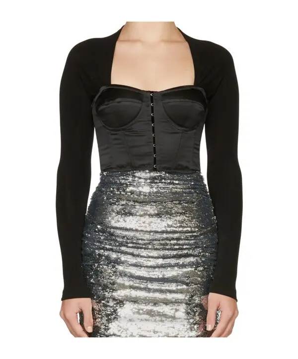 Dolce & Gabbana Zipper Bodice Effect Long-sleeved Top