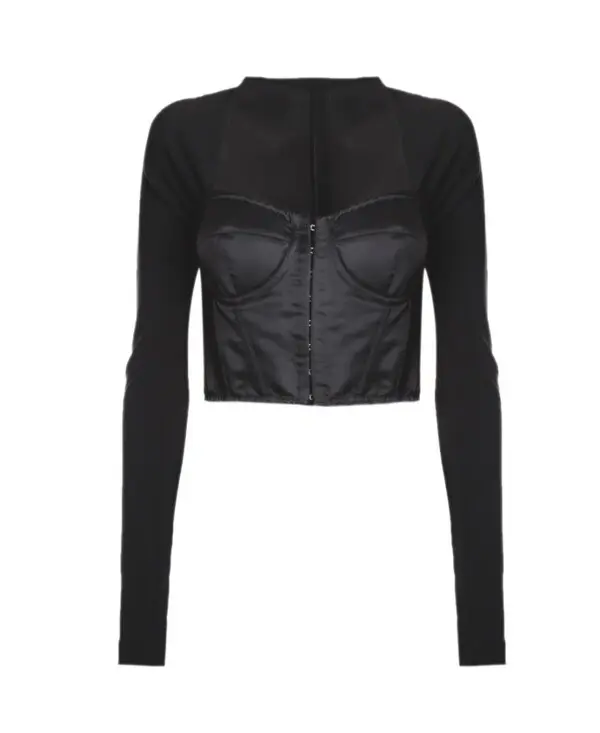 Dolce & Gabbana Zipper Bodice Effect Long-sleeved Top - No