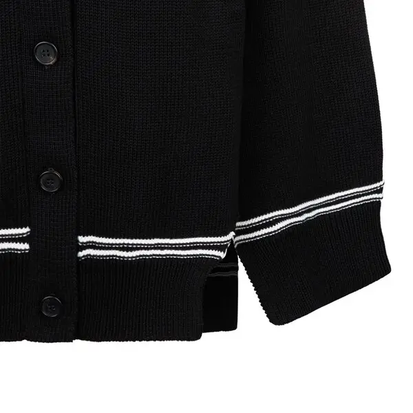Marni Oversized-fit Cardigan With Logo Stripe Trim