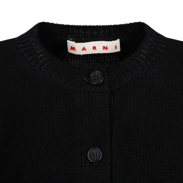 Marni Oversized-fit Cardigan With Logo Stripe Trim