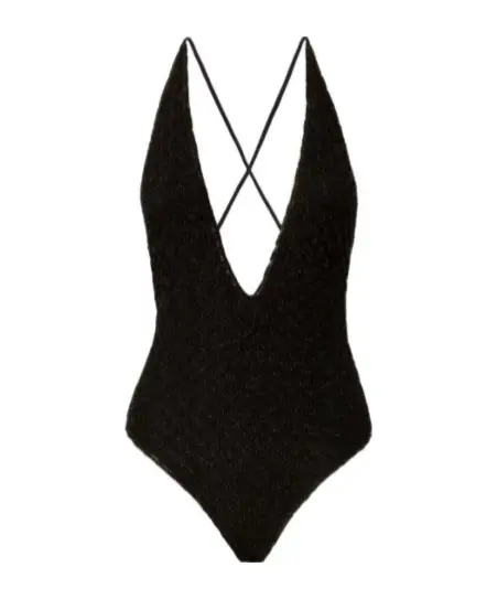 Missoni Lamé Viscose One-piece Swimsuit With Raschel Workmanship - Black
