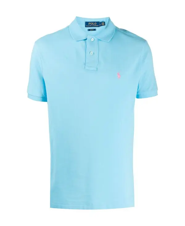 Polo Ralph Lauren Embroidered Logo Short Sleeve Polo Shirt - Blue