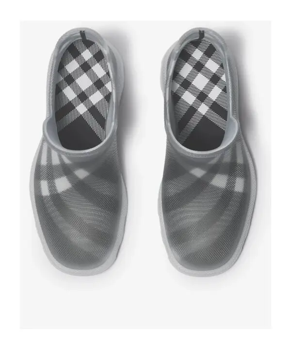 Burberry Vintage Check Mesh Pull-on Boots - Gray