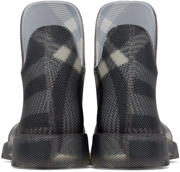 Burberry Vintage Check Mesh Pull-on Boots - Gray