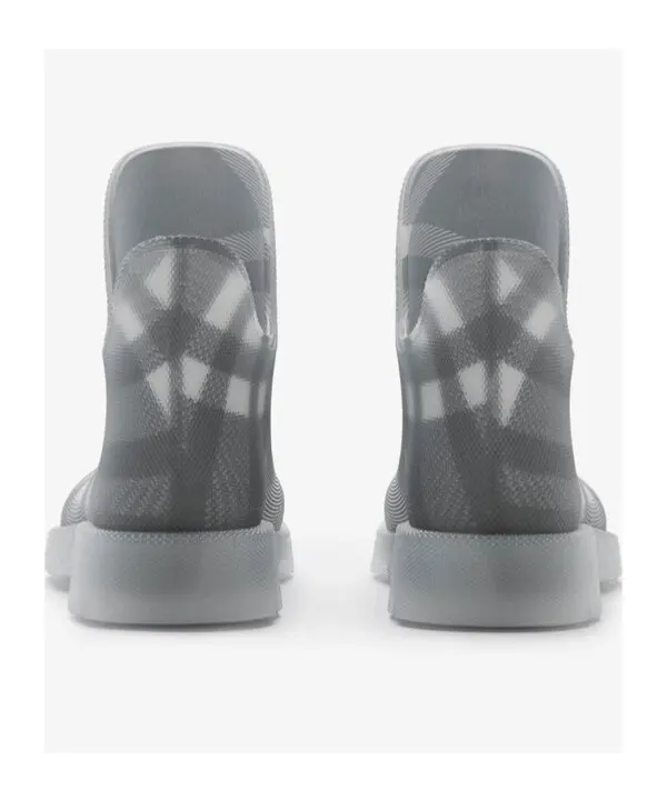Burberry Vintage Check Mesh Pull-on Boots - Gray