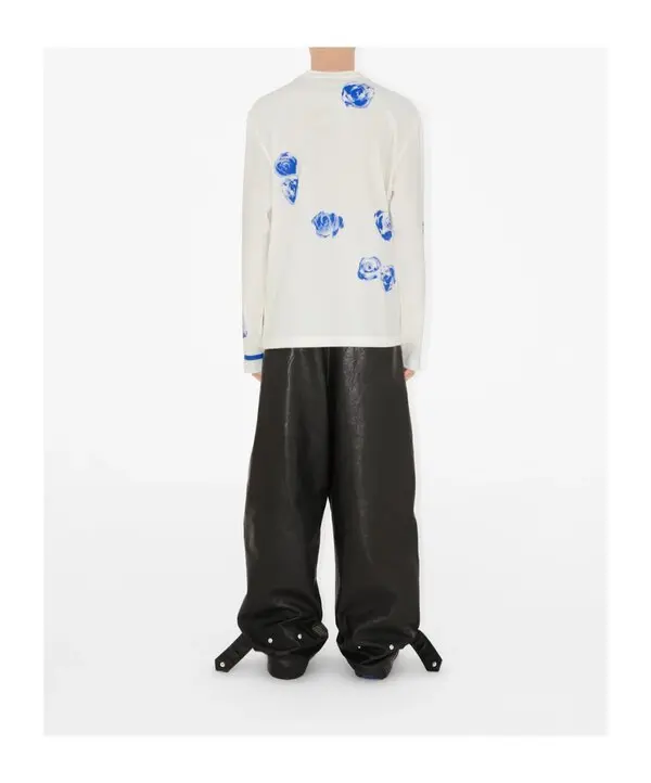 Burberry Rose-print Cotton T-shirt - Raindrop Color