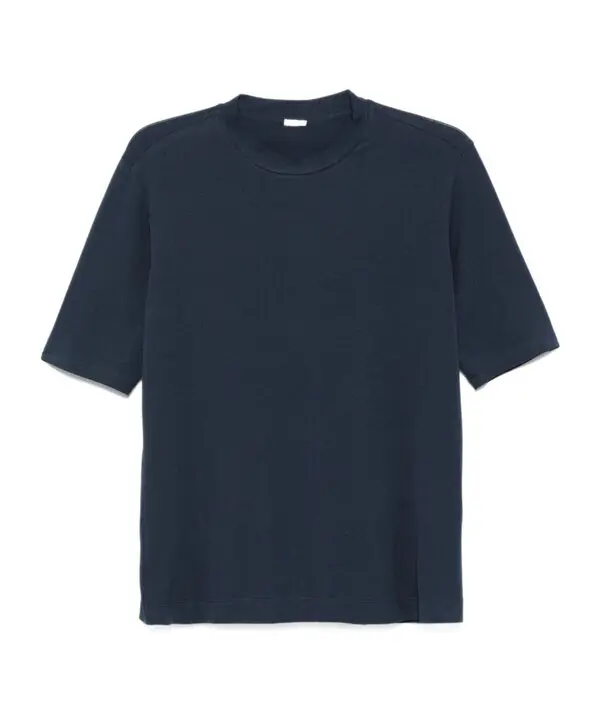 Malo Short-sleeve Crew-neck Knitted Top - Black