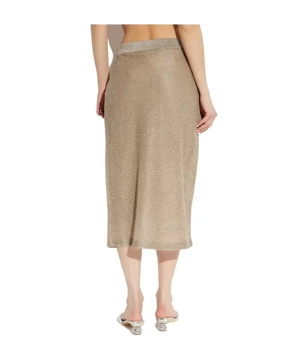 Tory Burch Metallic Mesh Midi Skirt - No