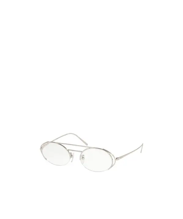 Prada Circular Flat Mirror Eyeglasses - White
