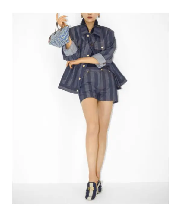 Fendi Striped Button-up Jacket