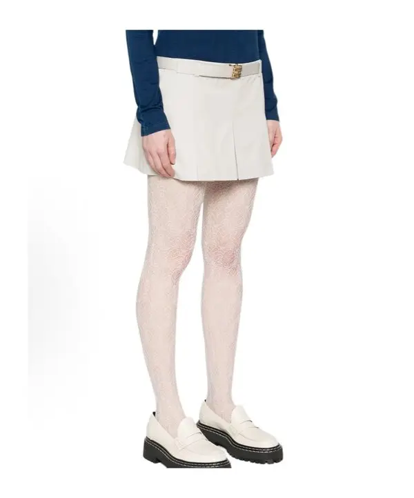 Miu Miu Low-rise Logo-buckle Pleated Mini Skirt