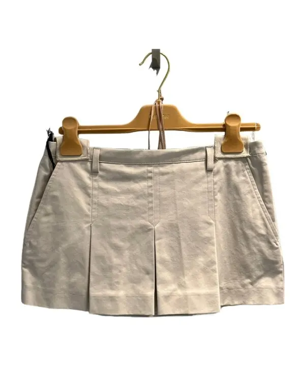 Miu Miu Low-rise Logo-buckle Pleated Mini Skirt
