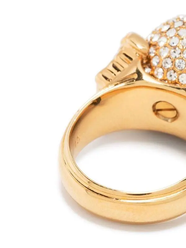 Versace Medusa Embellished Crystal Ring