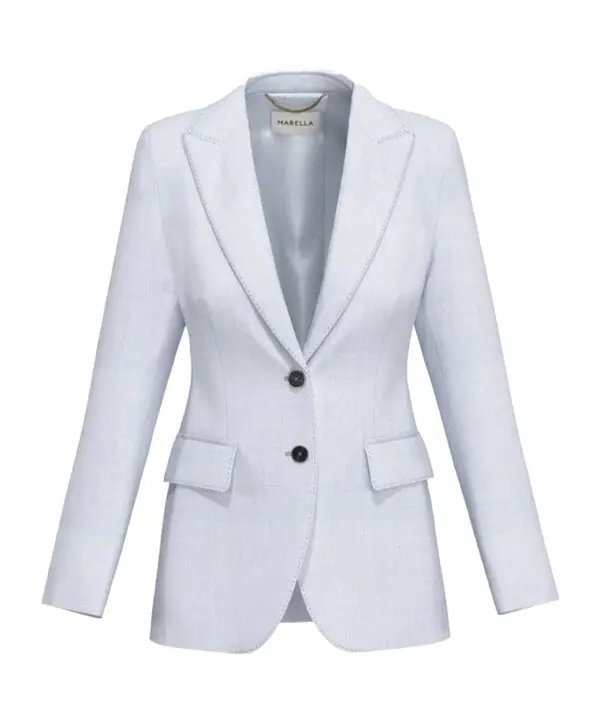 Marella Semi-fitting Basket-pattern Mixed-color Blazer