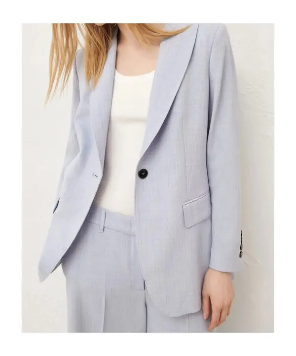 Marella Semi-fitting Basket-pattern Mixed-color Blazer