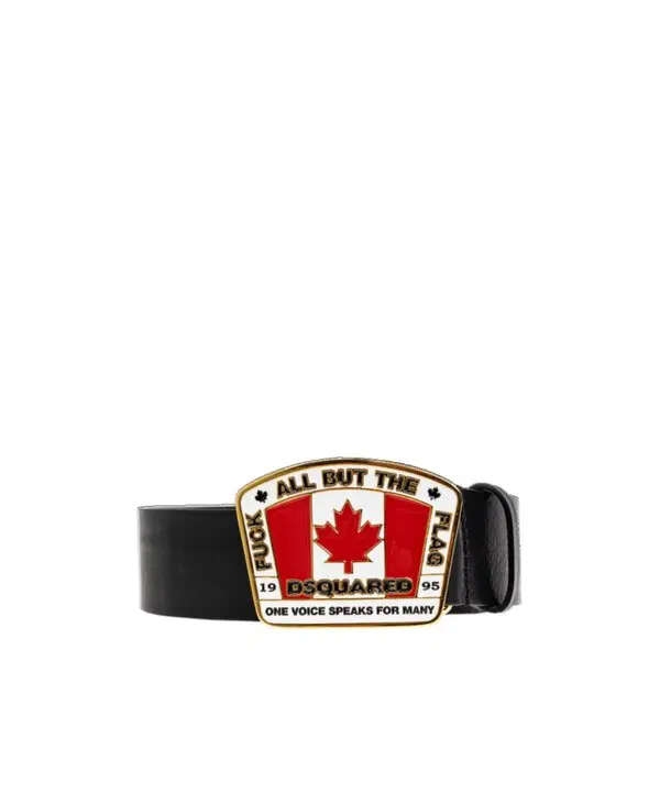 Dsquared2 Logo Plaque Buckle Belt - Black