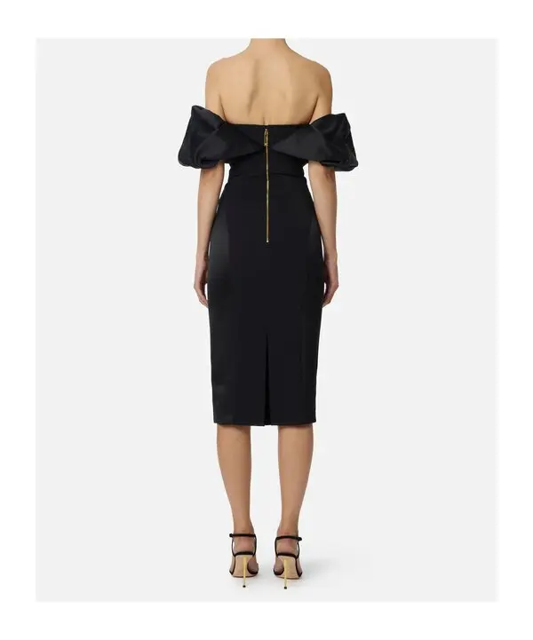 Elisabetta Franchi Off-shoulder Ruffled Midi Dress
