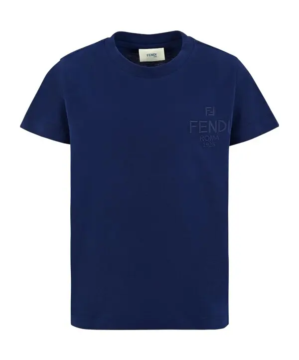 Fendi Logo-embroidered T-shirt - Blue