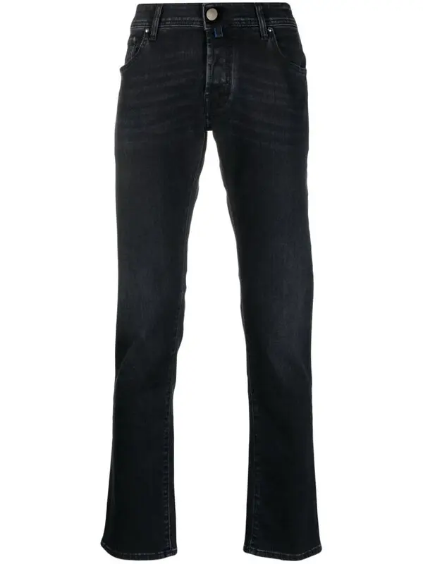 Jacob Cohen Logo Patch Low-rise Jeans - Black