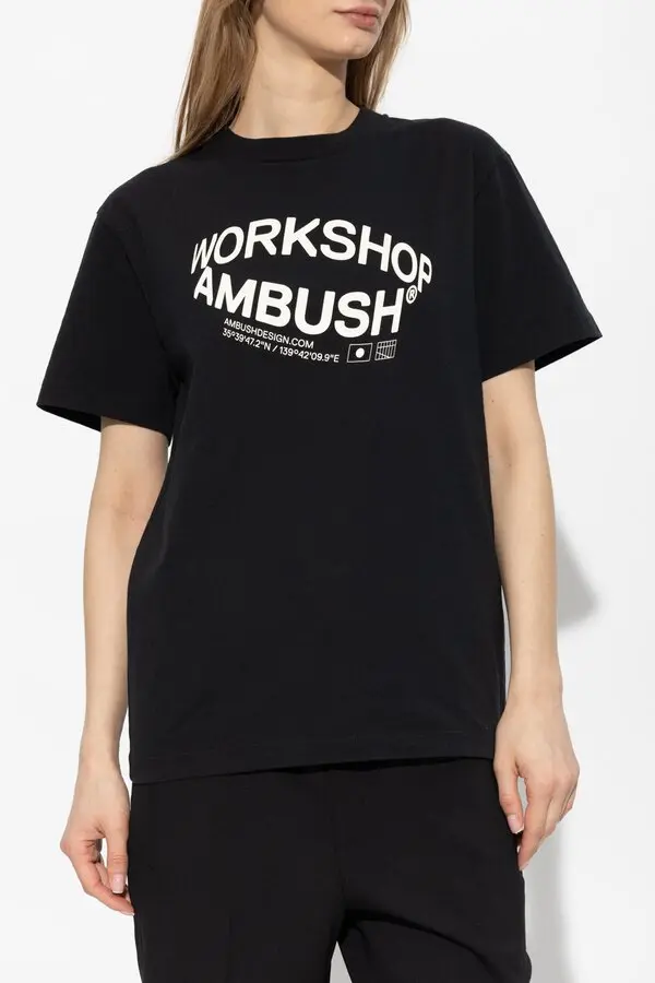 AMBUSH Logo Printed Crewneck T-shirt - Black