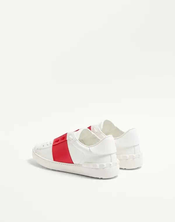 Valentino Garavani Open Sneakers With Perforated Details - White/red