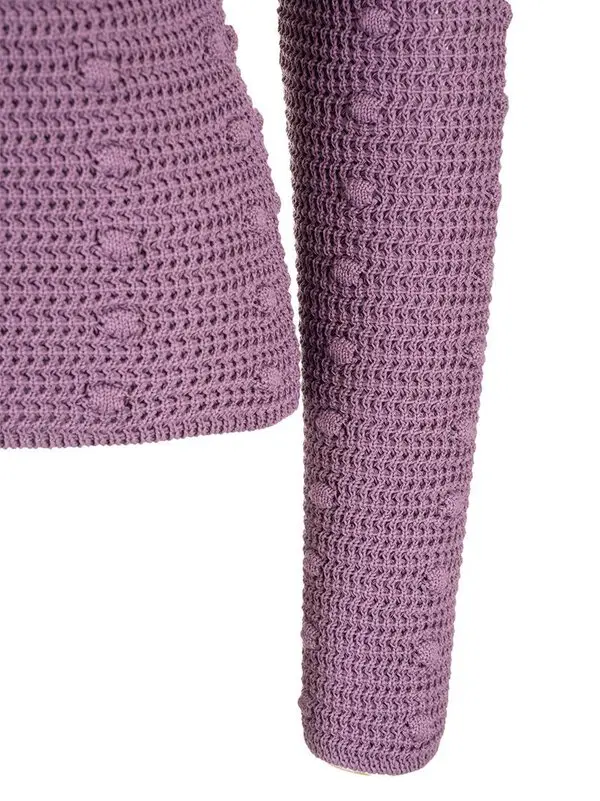 Bottega Veneta Crochet Pompom Jumper - Purple