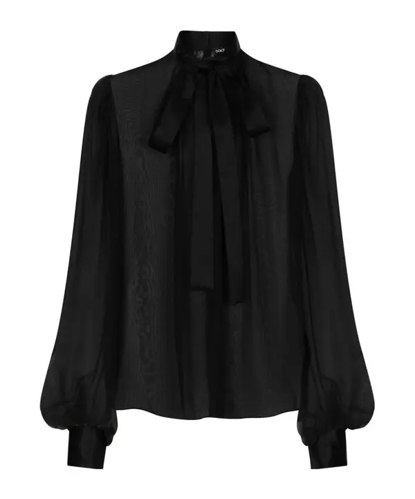 Dolce & Gabbana Chiffon Pussy-bow Blouse - Black