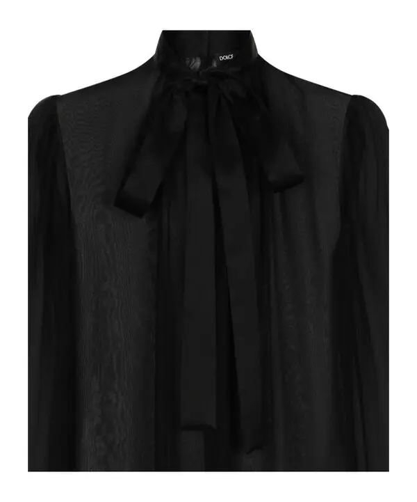Dolce & Gabbana Chiffon Pussy-bow Blouse - Black