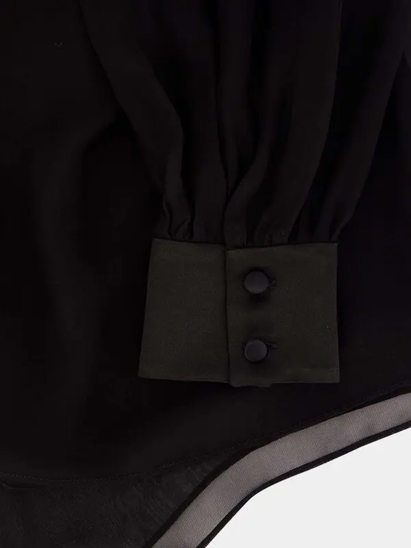 Dolce & Gabbana Chiffon Pussy-bow Blouse - Black