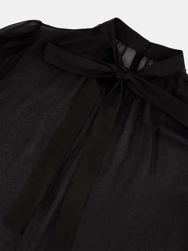 Dolce & Gabbana Chiffon Pussy-bow Blouse - Black
