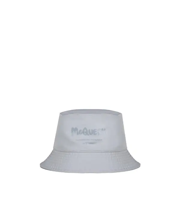Alexander McQueen Logo Printed Bucket Hat - Gray