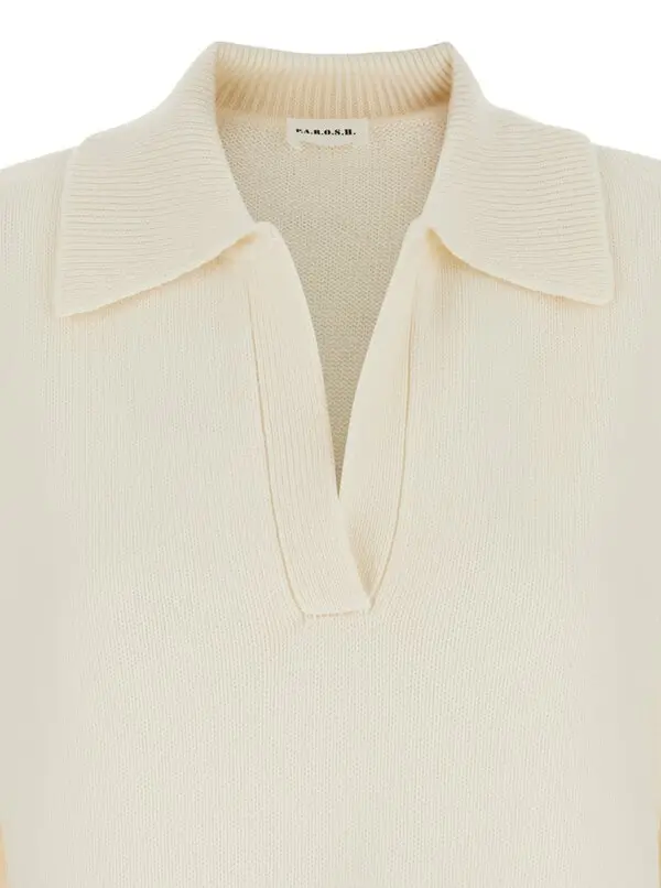 P.a.r.o.s.h Polo Neck Knitwear - White