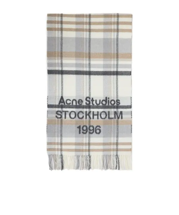 Acne Studios Logo Scarf - Gray