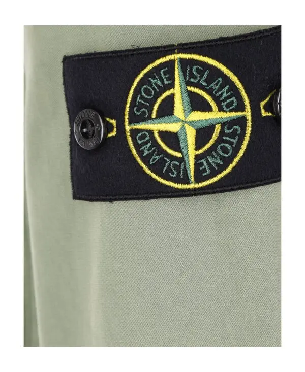 Stone Island Zip-up Stretch-cotton Shirt Jacket - Sage
