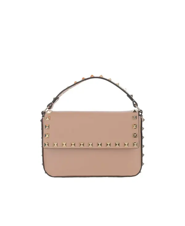 Valentino Garavani Stud-detail Leather Shoulder Bag - Nude