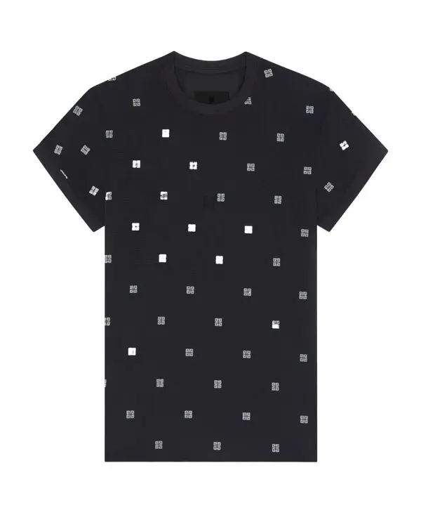 Givenchy Double Layered Slim Fit T-shirt In 4g Tulle - Black
