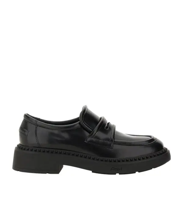 Ash Round Toe Loafers - Black