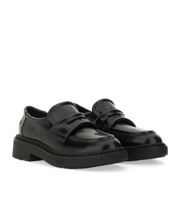 Ash Round Toe Loafers - Black