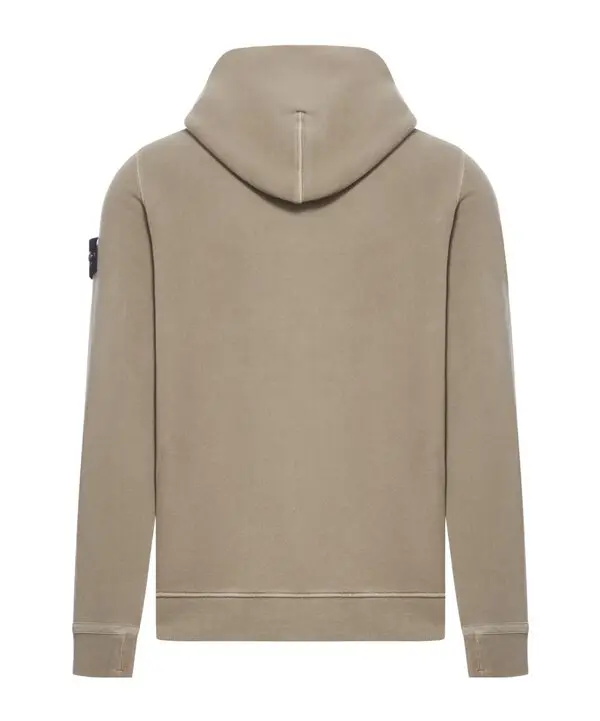 Stone Island Long-sleeved Hoodie With Compass Patch - Walnut