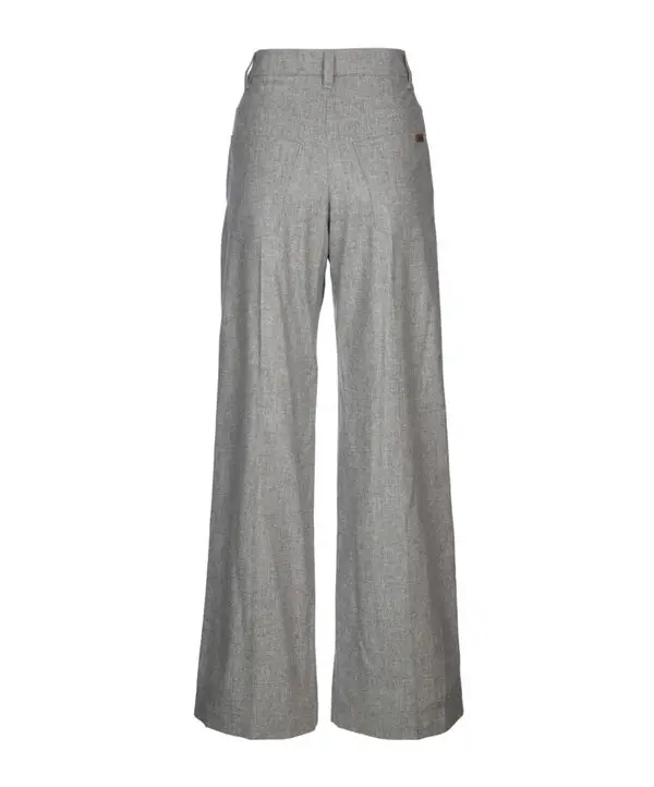 Brunello Cucinelli High-waist Wide-leg Tailored Trousers - Gray