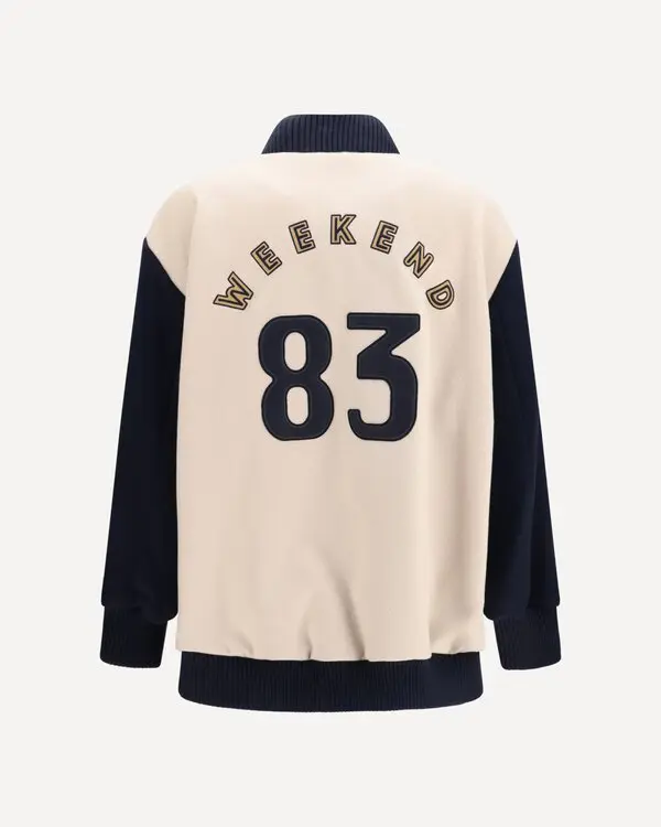 Max Mara Oversized Varsity Bomber Jacket - Sand