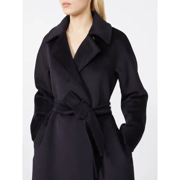 Max Mara Tenzone Tied-waist Long-sleeved Coat - Black