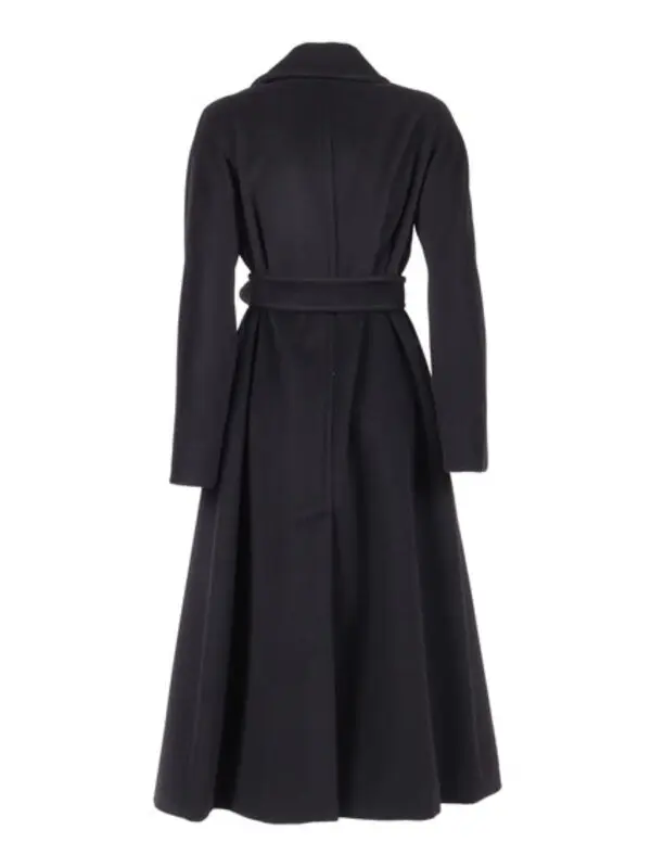 Max Mara Tenzone Tied-waist Long-sleeved Coat - Black