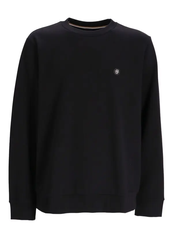 Hugo Boss Logo Plaque Crewneck Sweatshirt - Black